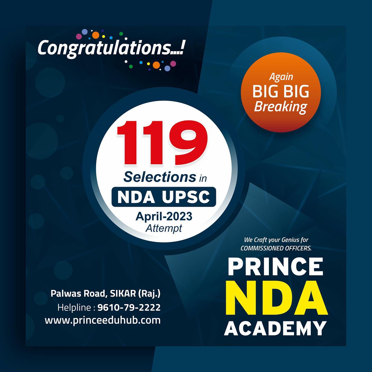 119 Students from Prince NDA Academy Selected In NDA April Attempt 2023 ...